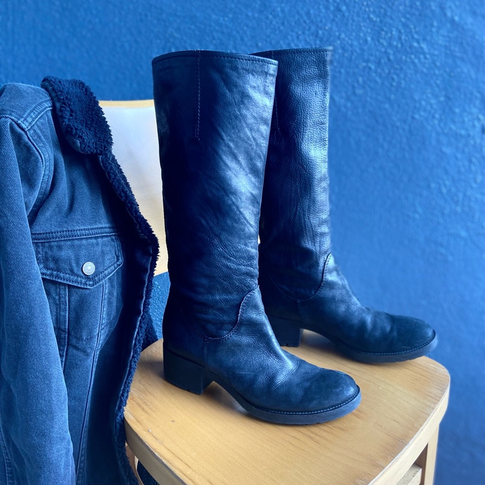 Alberto Fermani Knee High Tall Leather Boots Size 8.5… - Gem